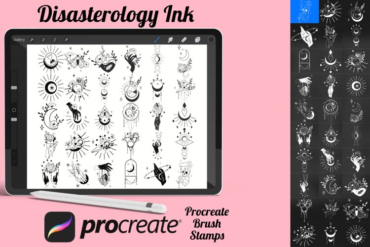 Tattoos Set 2 Procreate Brush Stamps, 30 Flash Tattoos