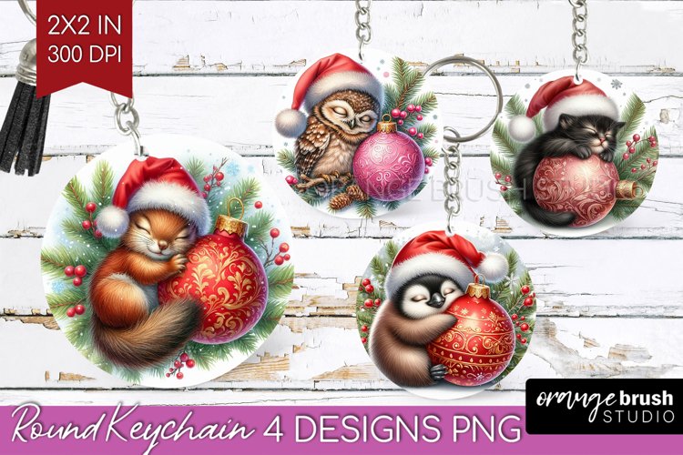 Christmas Animals Keychain PNG - Cute Christmas (4901039)