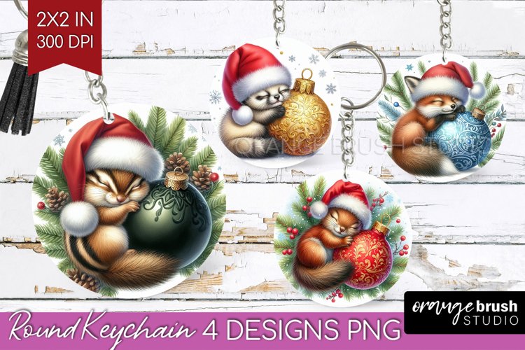 Christmas Animals Keychain PNG - Cute Christmas (4901043)