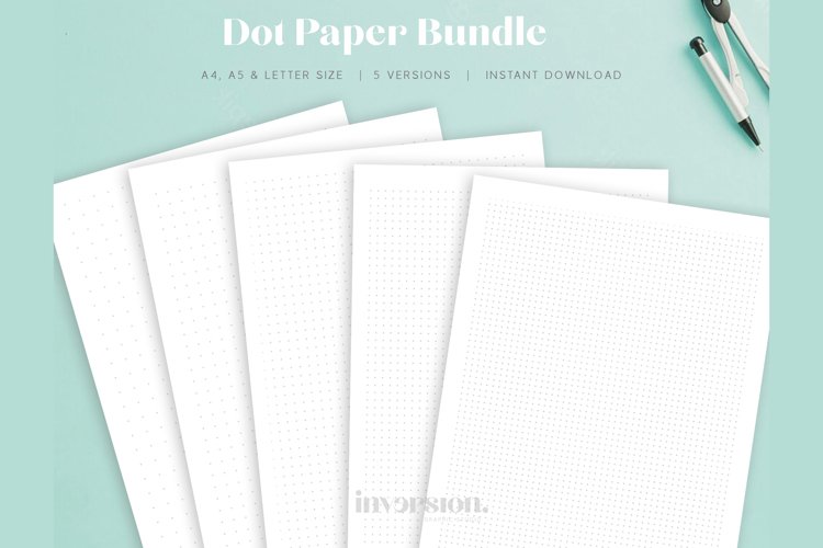 Printable Dot Paper Bundle 5 Versions