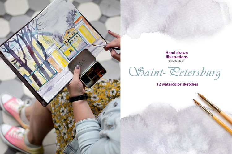 Saint Petersburg Watercolor Sketch Set