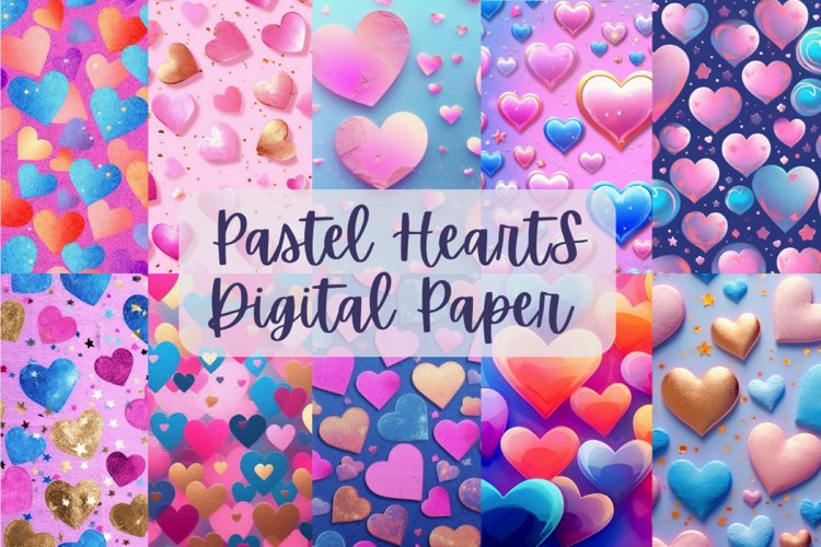 Pastel Hearts Digital Paper (2586465)