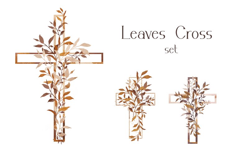 Leaves Crosses Set