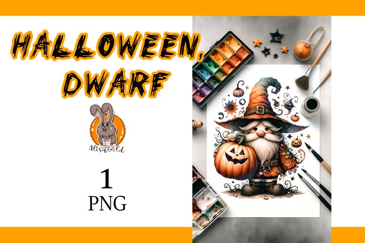 halloween, dwarf, pumpkin