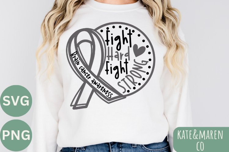 Brain Cancer SVG | Grey Awareness Ribbon SVG (2637439)