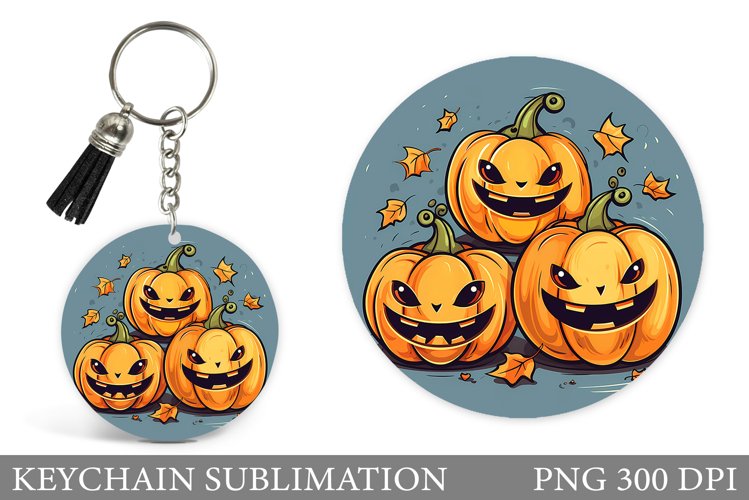 Cute Pumpkin Keychain. Cute Halloween Keychain (4540018)