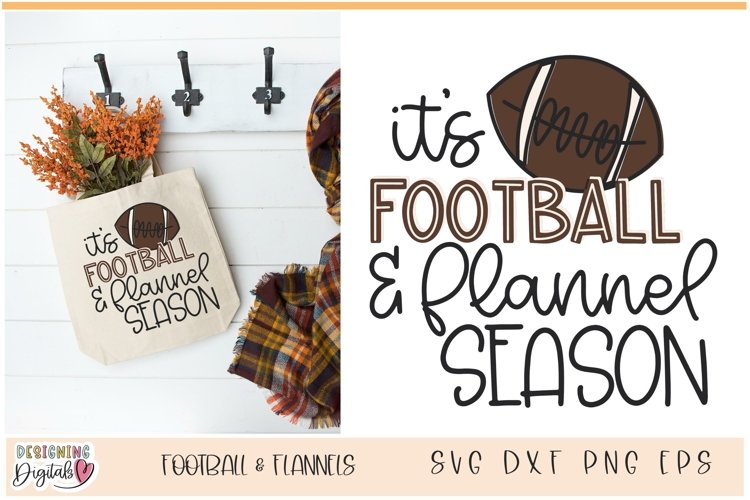 Football & Flannel Season SVG, Fall PNG, Autumn Tshirt
