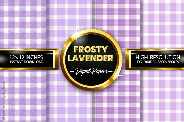 Frosty Lavender Gingham Digital Papers 04 (3271119)
