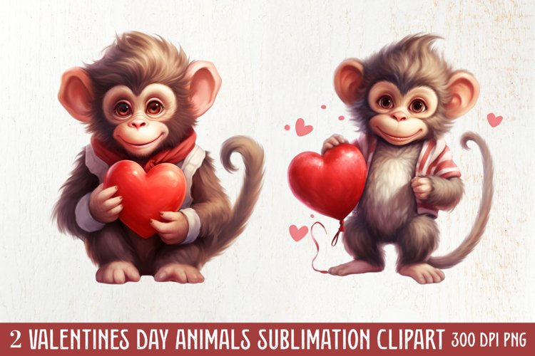 Valentines Day Animals Clipart Bundle, Valentines Day Animal