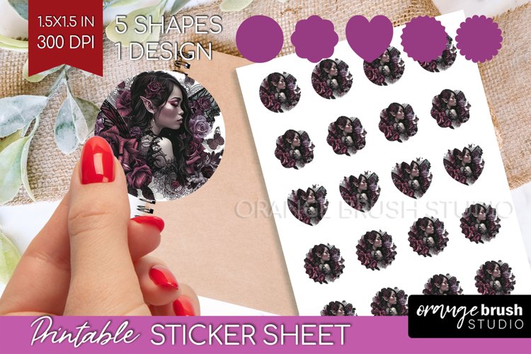 Dark Gothic Round Sticker - Victorian Gothic (4879961)