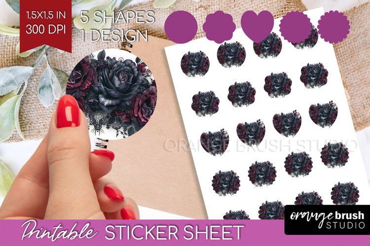 Dark Gothic Round Sticker - Victorian Gothic (4879999)