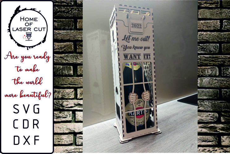 Jailed champagne Box, Alco-traz. 3mm Box (1886639) | Laser Cutting ...