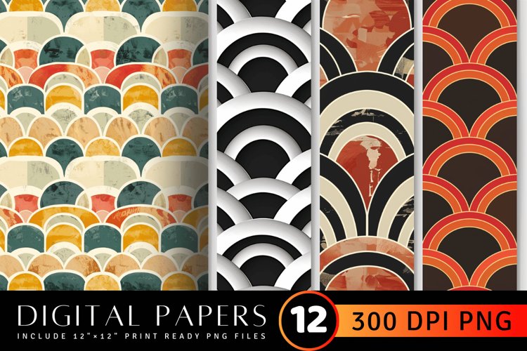 Semicircular Arches Digital Paper Backgrounds