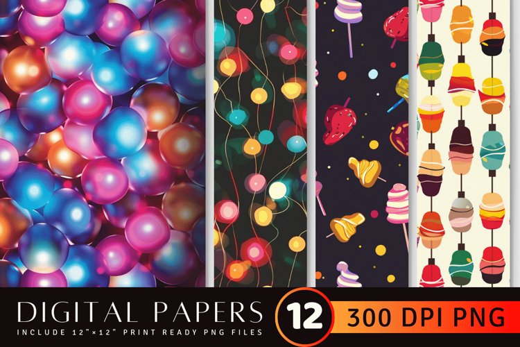 Sweet Lights Digital Paper Backgrounds