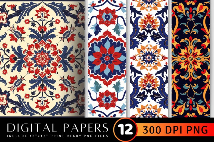 Turkish Traditions Digital Paper Backgrounds (4892409)