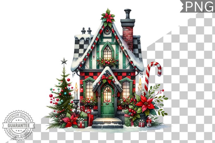 Christmas House Sublimation Clipart