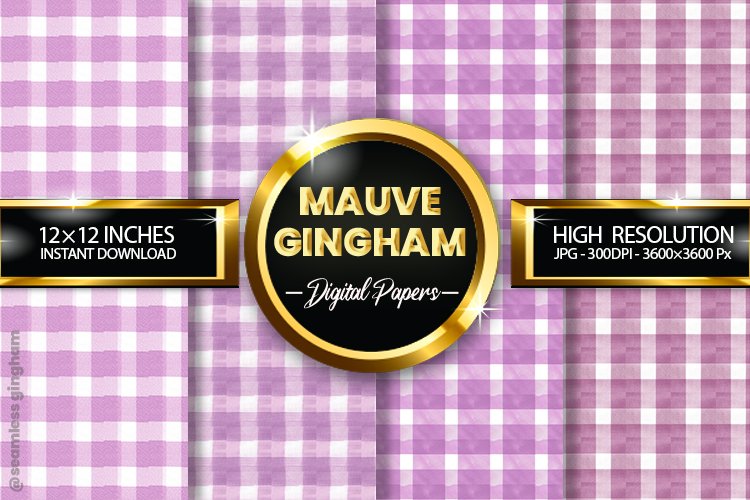 Mauve Gingham Digital Papers 04 Variations (3283365)