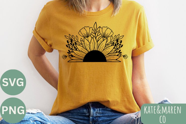 Half Flower Svg | Design Bundles