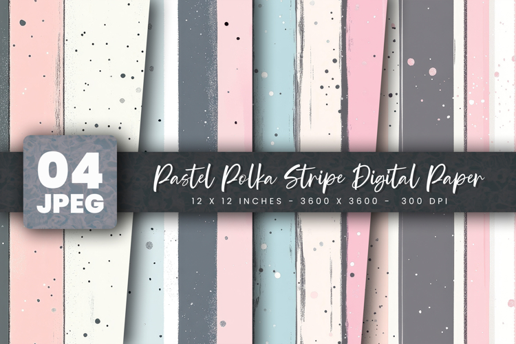 Pastel Polka Stripe Digital Paper