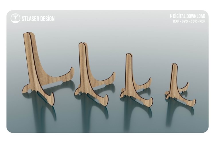 3mm Laser Cut Easel Stant Set, Vector Files For Laser Cut