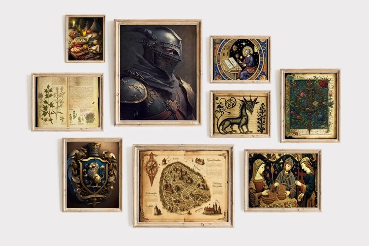Medieval Wall Art Set - Set of 9 Printables