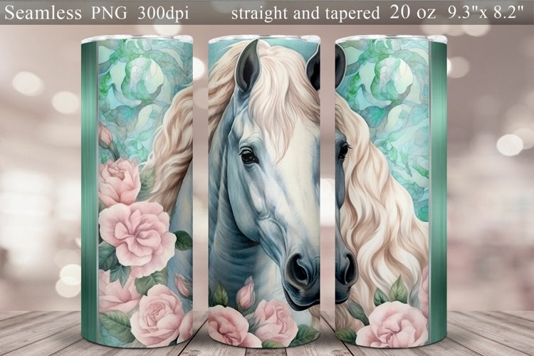 Watercolor Horse and Flowers Mug Sublimation 11oz (2686641)