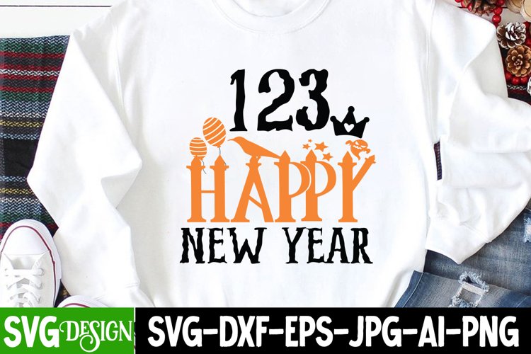 123 Happy New Year SVG Cut File,New Year SVG Cut File