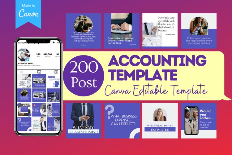 Accountant Template - Canva Editable Posts