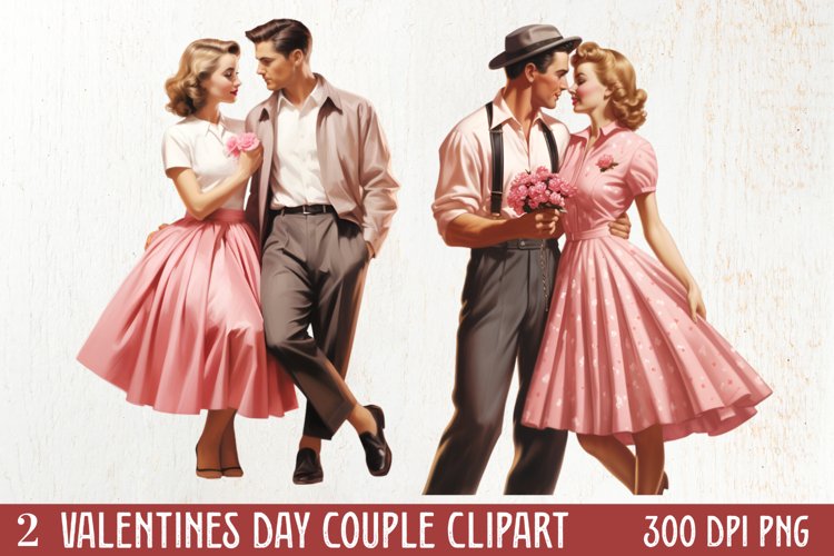 Valentines Day Couple Clipart Bundle, Valentines Day Couple