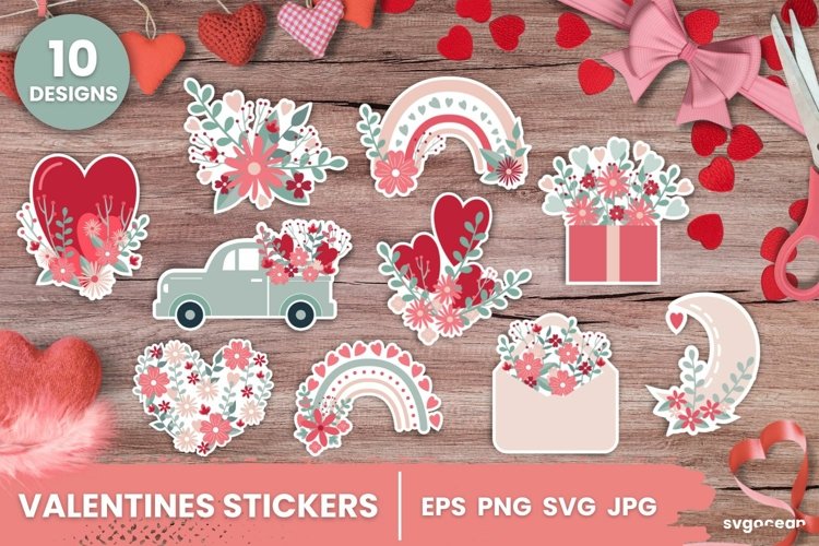 Valentine's Day Stickers | Printable | Digital planner