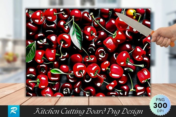 Red Cherry Cutting Board Sublimation Design