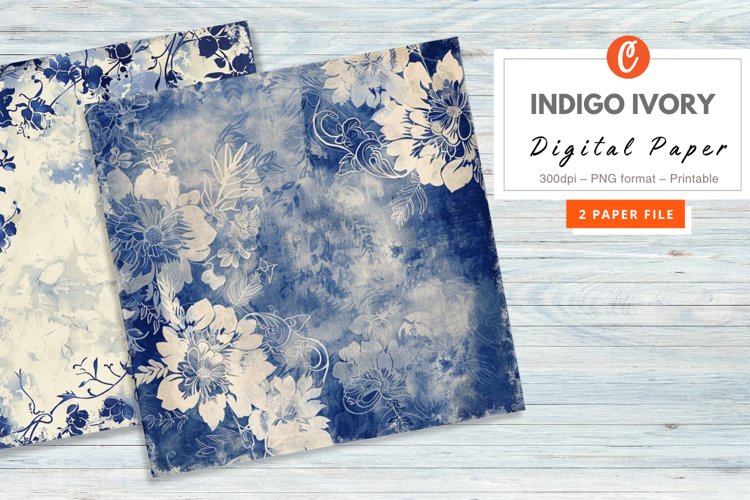 Indigo Ivory Digital Paper