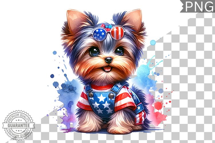4th of July Dog Sublimation Clipart