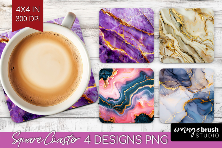 Marble Texture Square Coaster - Stone Texture (5405195)