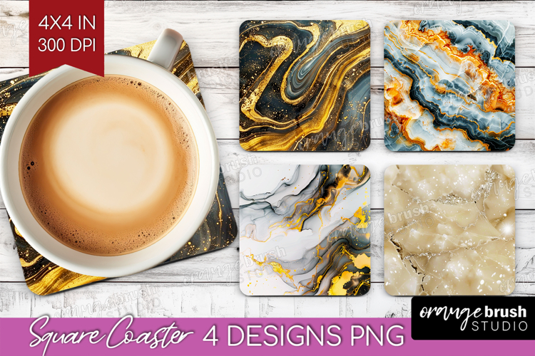 Marble Texture Square Coaster - Stone Texture (5405198)