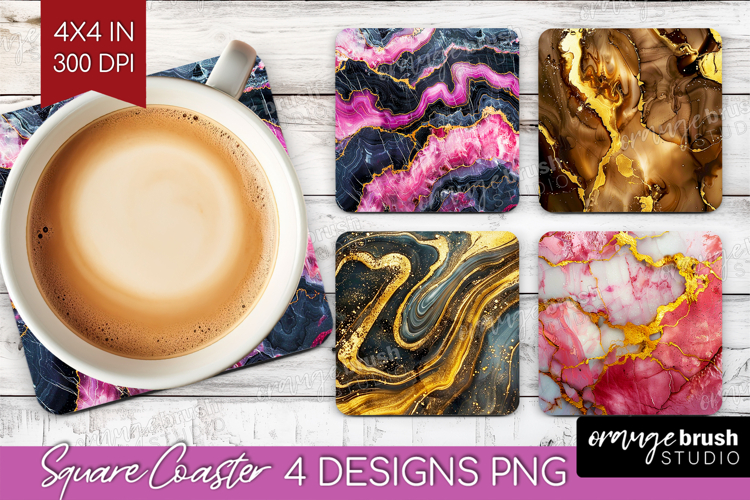 Marble Texture Square Coaster - Stone Texture (5405208)