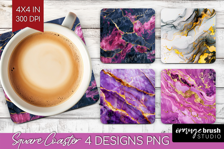 Marble Texture Square Coaster - Stone Texture (5405246)