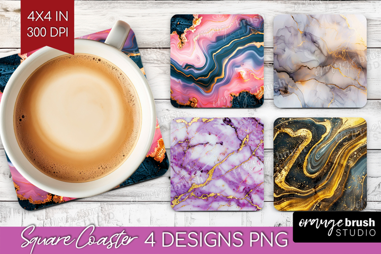 Marble Texture Square Coaster - Stone Texture (5405250)