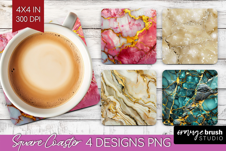 Marble Texture Square Coaster - Stone Texture (5405253)