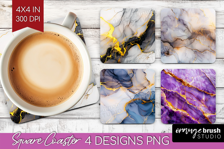 Marble Texture Square Coaster - Stone Texture (5405256)