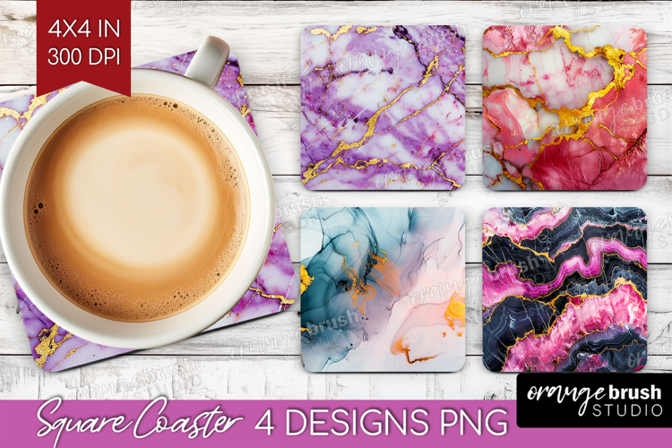 Marble Texture Square Coaster - Stone Texture (5405262)