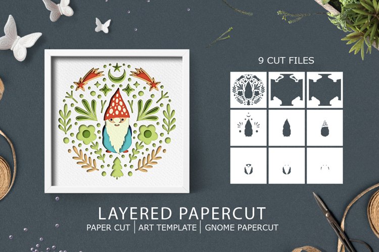 Gnome 3D Layered Paper Cut | Gnome paper cut