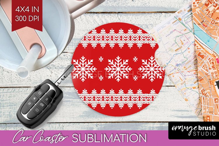 Nordic Christmas Car Coaster - Winter Coaster (4744615)
