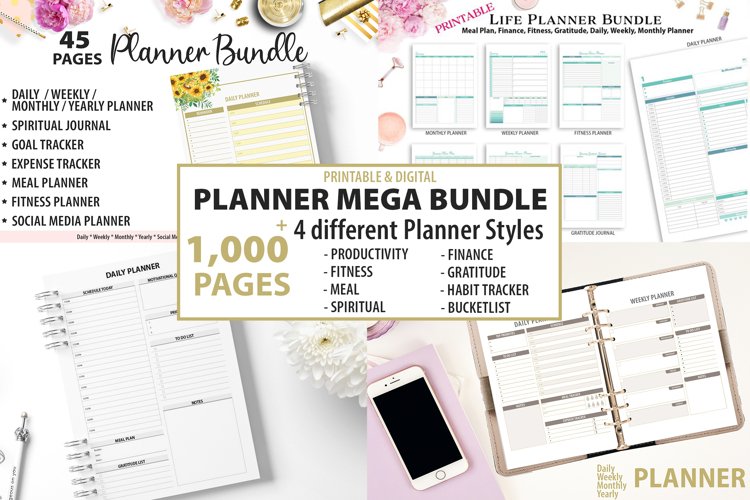 1000 plus Pages Ultimate Planner Bundle 1