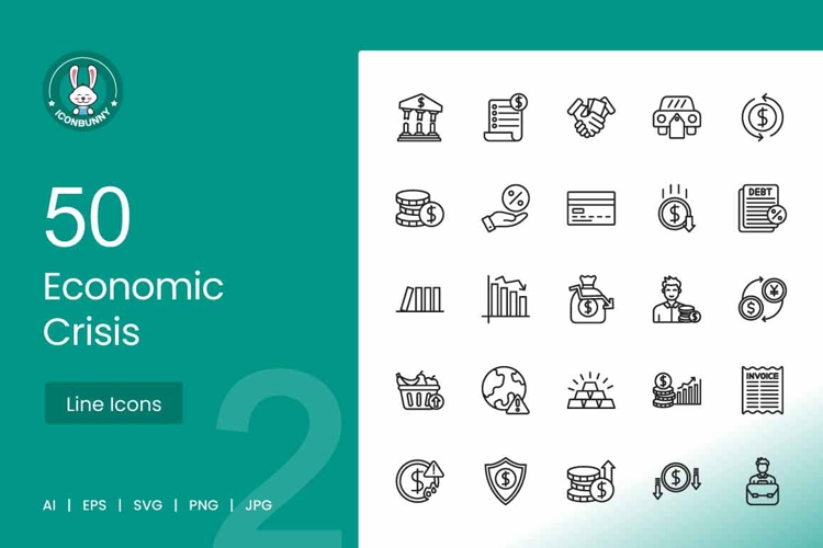 50 Economic Crisis Icons (5519669)