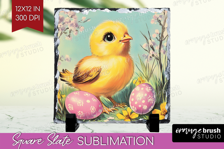 Retro Easter Slate PNG - Easter Square Slate (5332741)