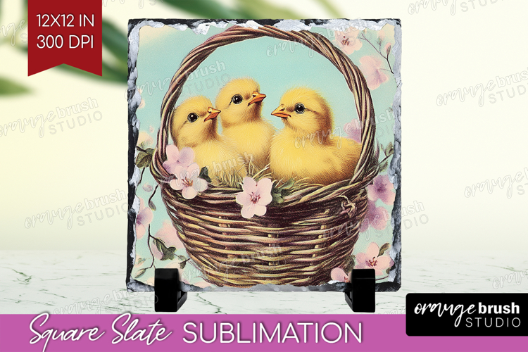 Retro Easter Slate PNG - Easter Square Slate (5332770)