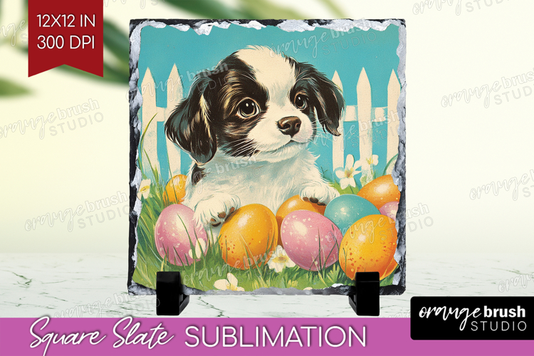 Retro Easter Slate PNG - Easter Square Slate (5332777)