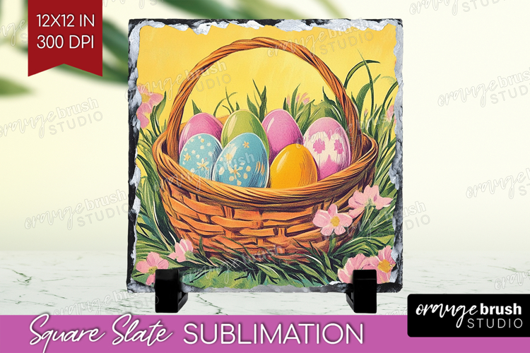 Retro Easter Slate PNG - Easter Square Slate (5332788)