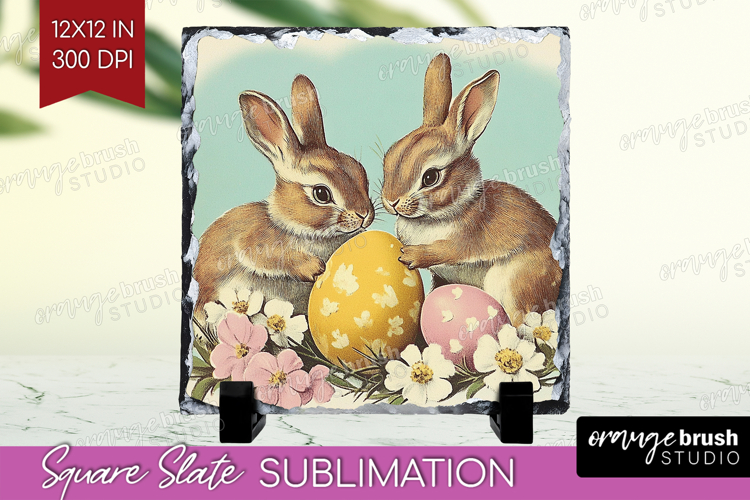 Retro Easter Slate PNG - Easter Square Slate (5332801)